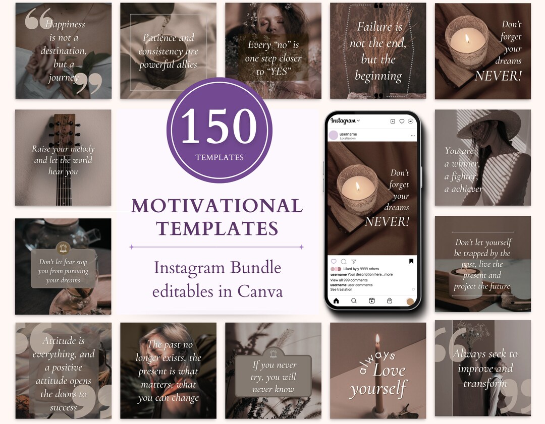 150 Instagram Template / Editable Quotes Templates / Instagram Post ...