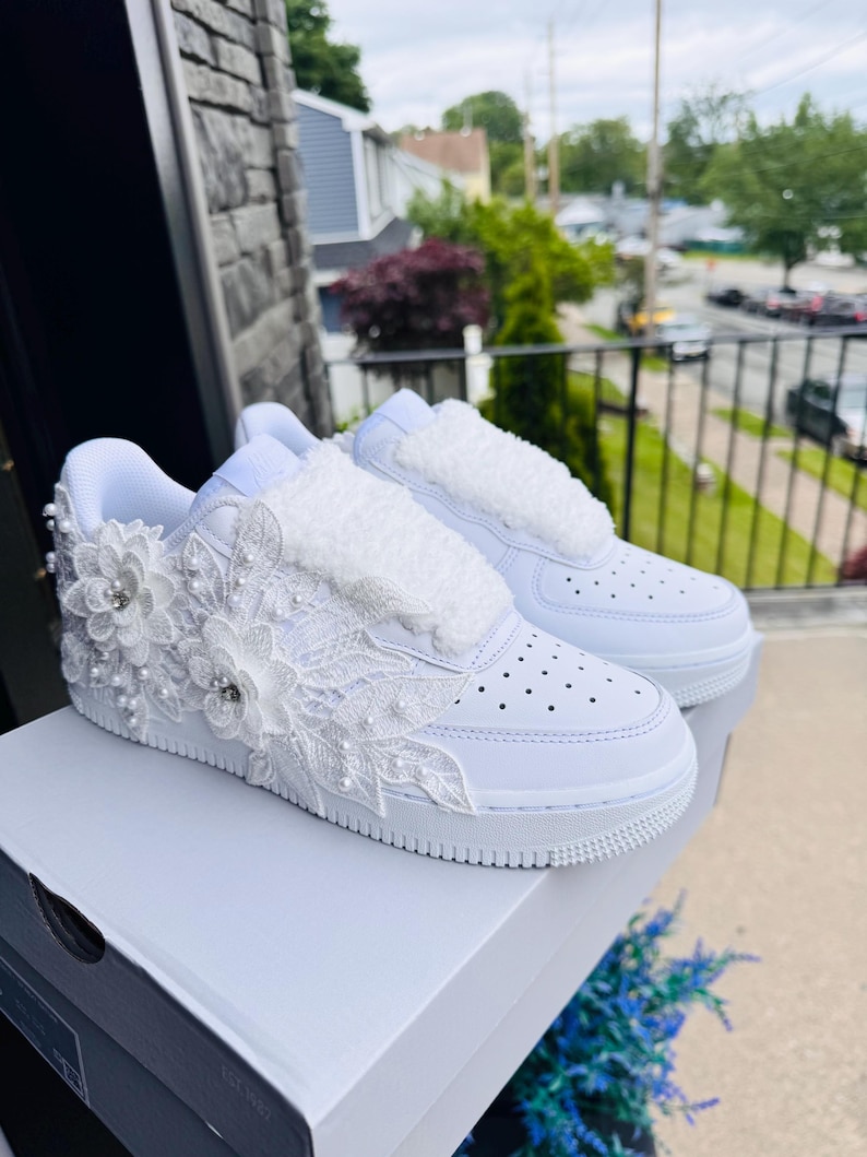 Bridal Air Force 1 Luxury Embroidered Nike Sneakers Wedding - Etsy