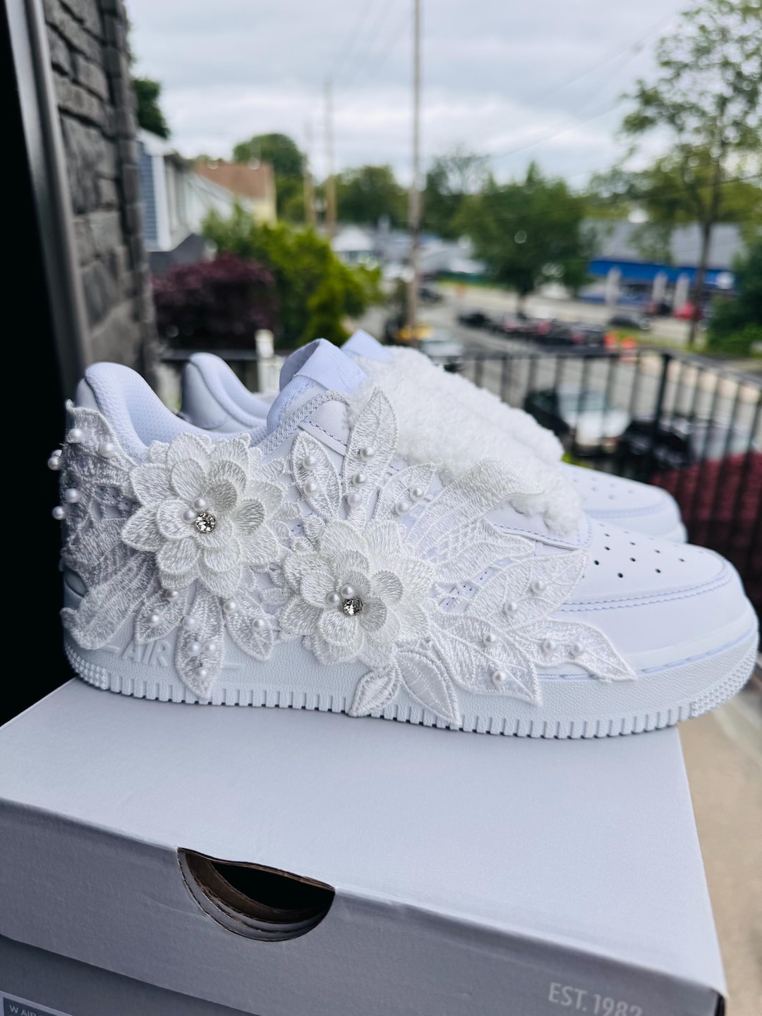 Bridal Air Force 1 Luxury Embroidered Nike Sneakers Wedding - Etsy
