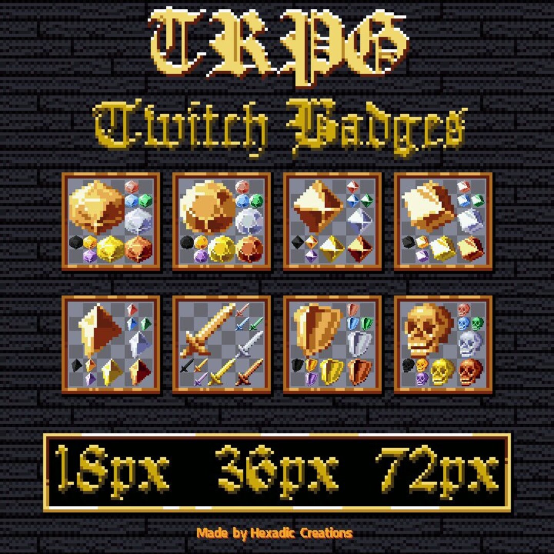 TRPG Badges for Twitch, Pixel Art, Dnd, Dice, Assets for Streamers - Etsy