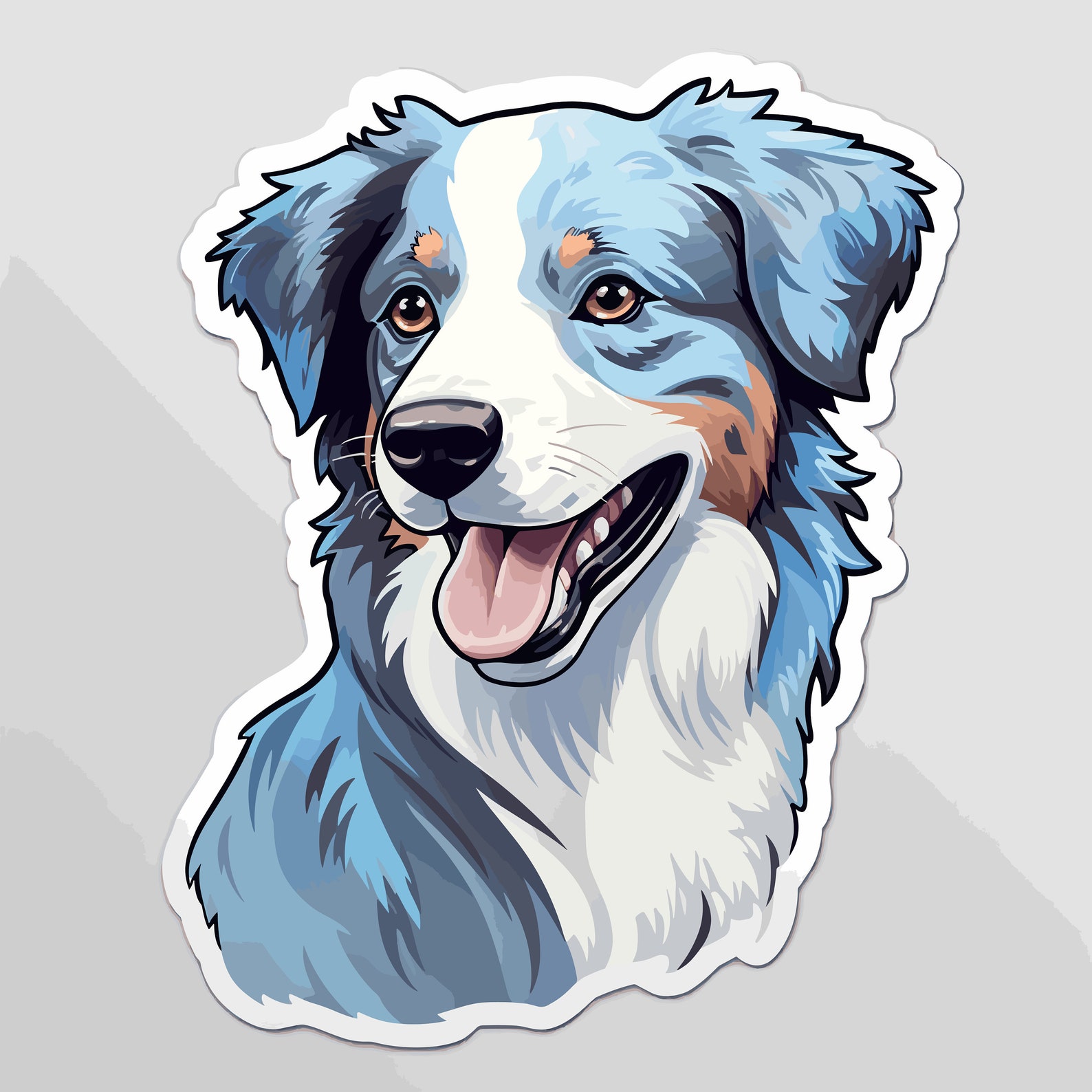 Stickers With Pictures of Dogs and Cats in Orange, Red and Blue Can Be ...