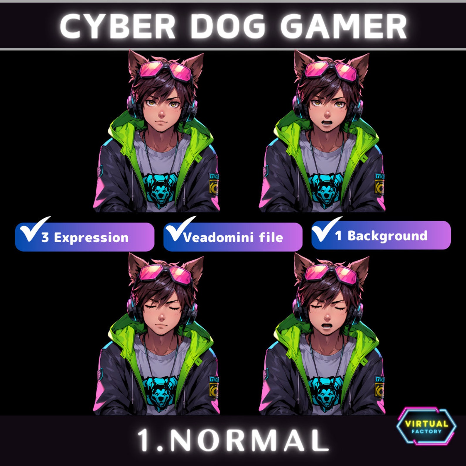 Premade Pngtuber Model Dog Boy Vtuber Model Male PNG Vtuber Avatar ...