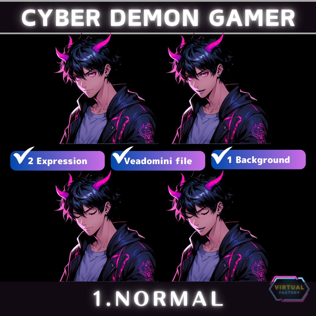 Premade Pngtuber Model Demon Boy Vtuber Model Oni Male PNG Vtuber ...