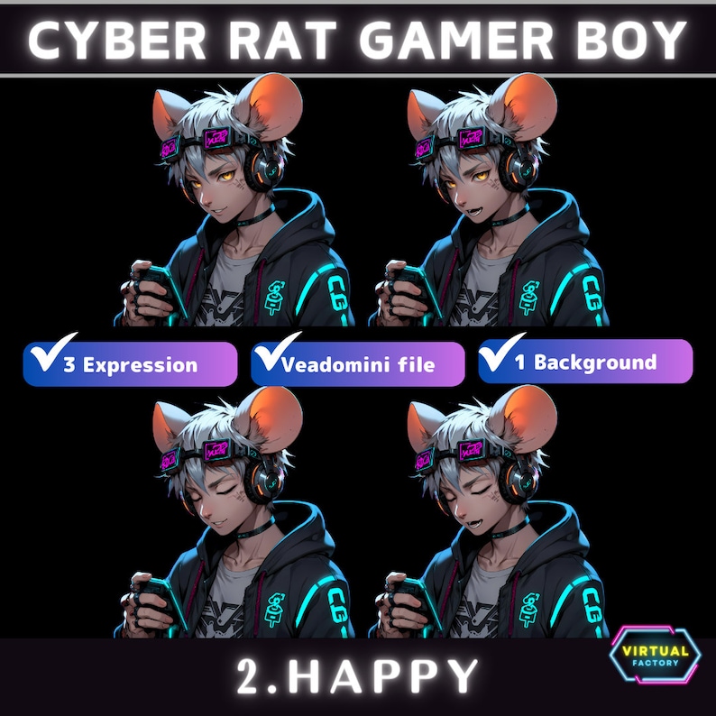 Premade Pngtuber Model Rat Boy Vtuber Model Male PNG Vtuber Avatar ...