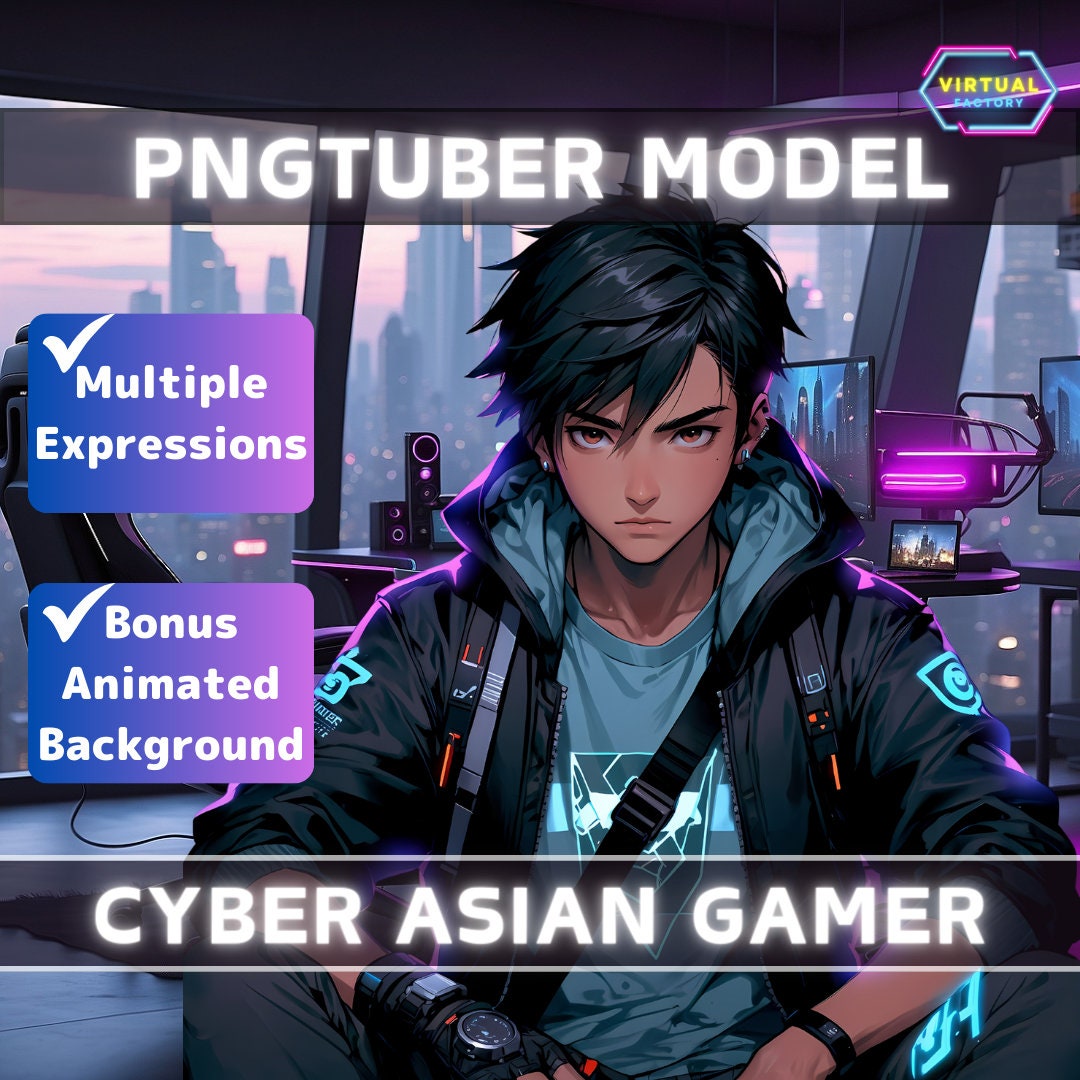 Premade Pngtuber Model Asian Boy Vtuber Model Male PNG Vtuber Avatar ...