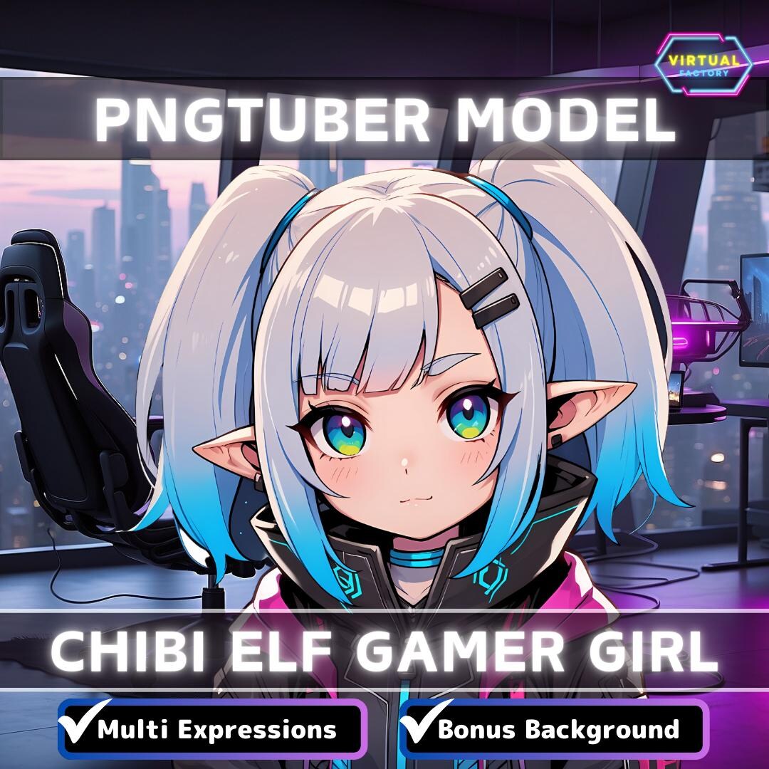 Premade Pngtuber Model Chibi Elf Girl Vtuber Model Cute Female PNG ...