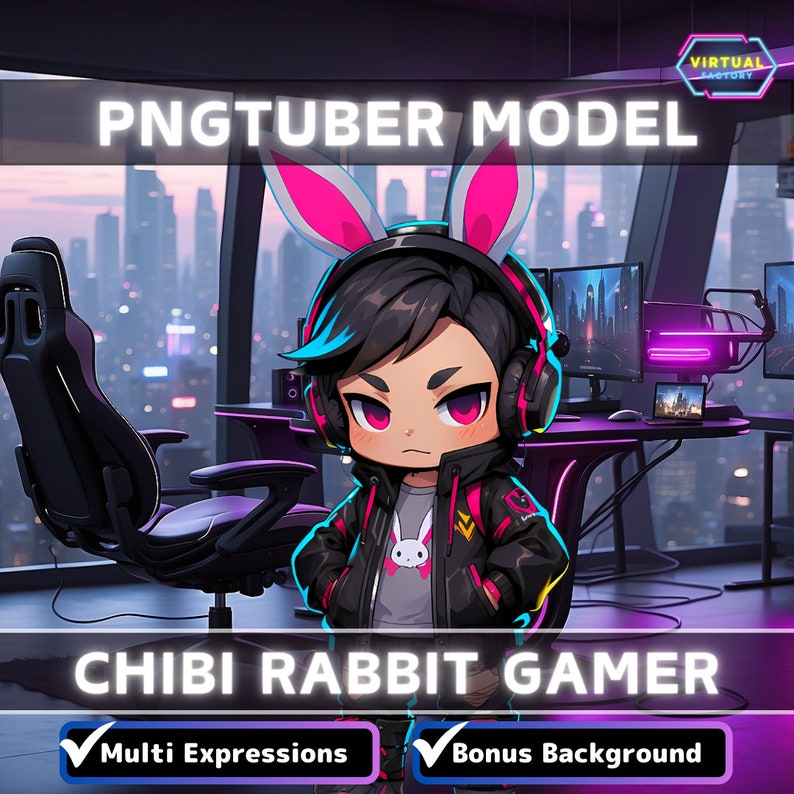 Premade Pngtuber Model Chibi Rabbit Boy Vtuber Model Cute Male PNG ...