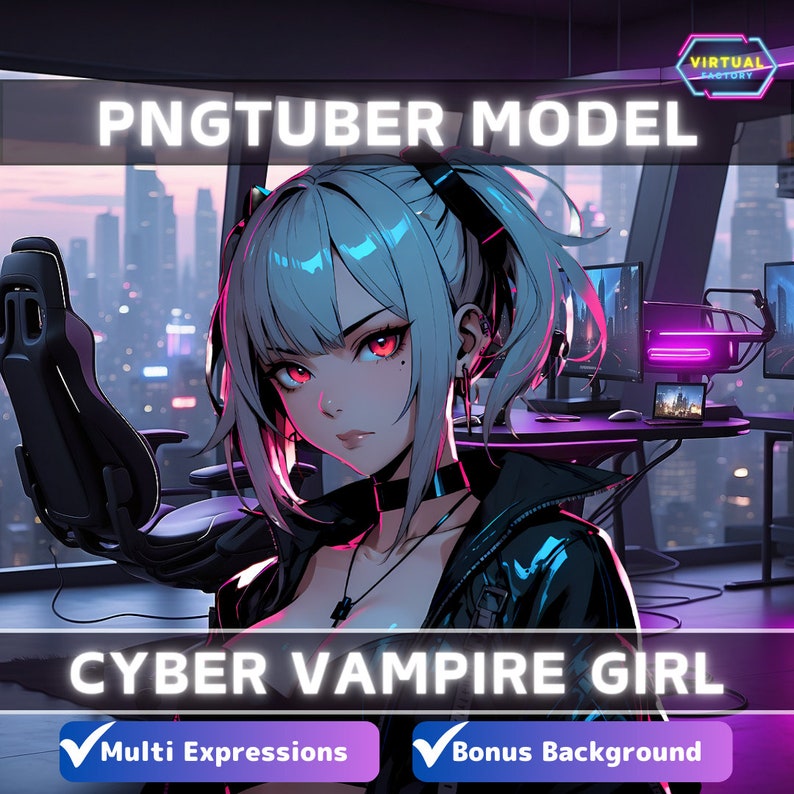 Premade Pngtuber Model Vampire Girl Vtuber Model Female PNG Vtuber ...