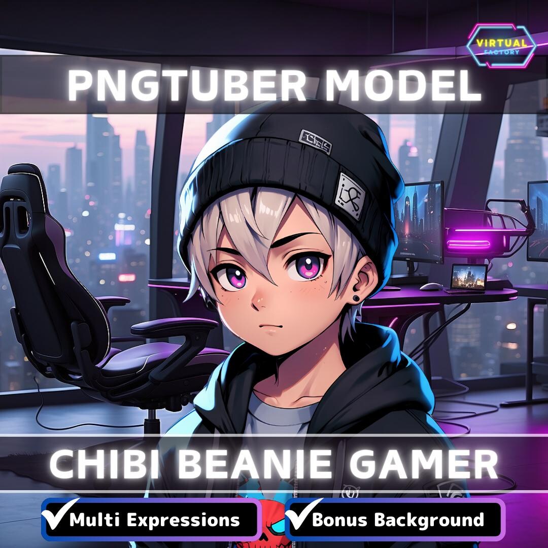 Premade Pngtuber Model Chibi Beanie Boy Vtuber Model Cute Male PNG ...