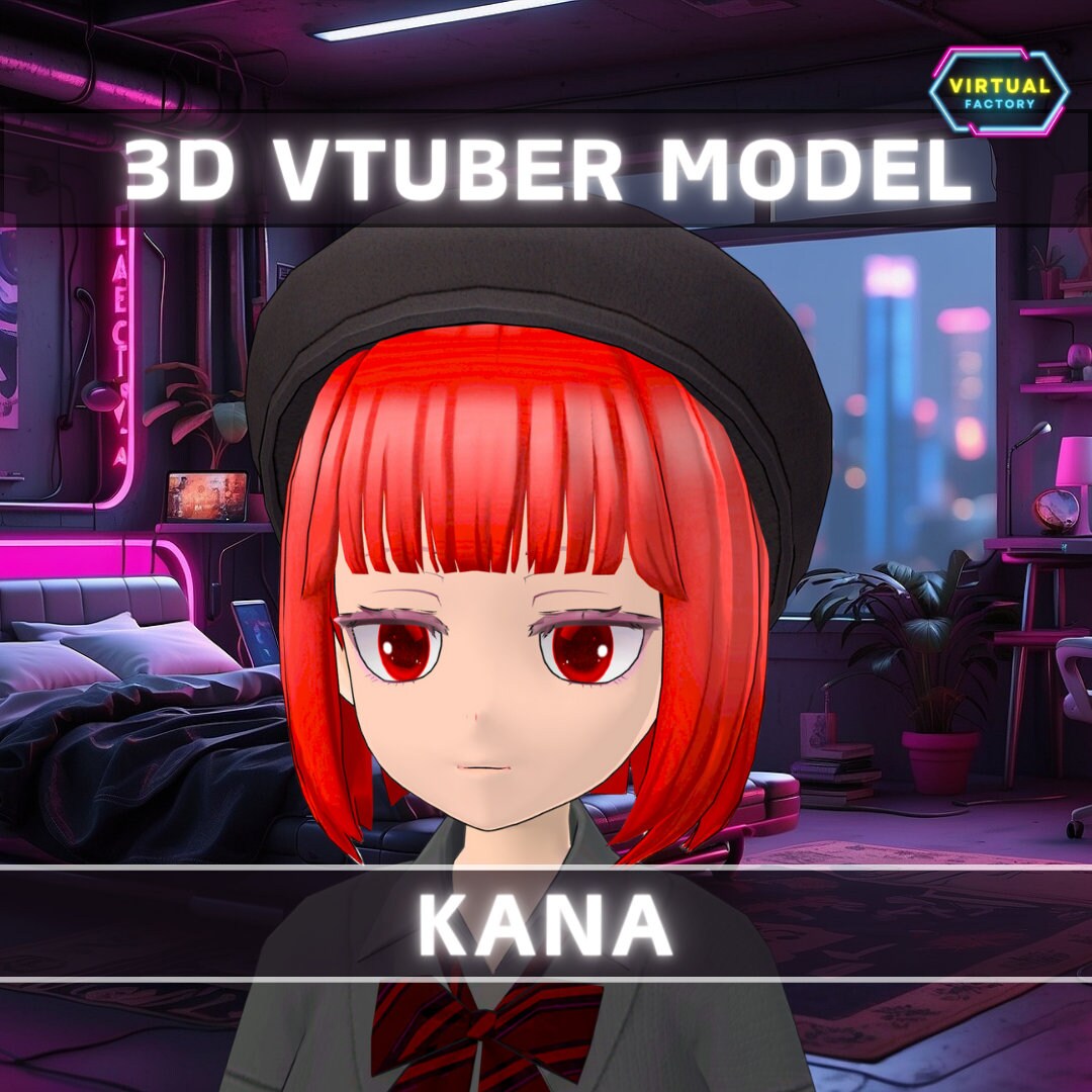 Premade 3D Vtuber Model KANA Ready to Use VRM L Twitch Youtube ...
