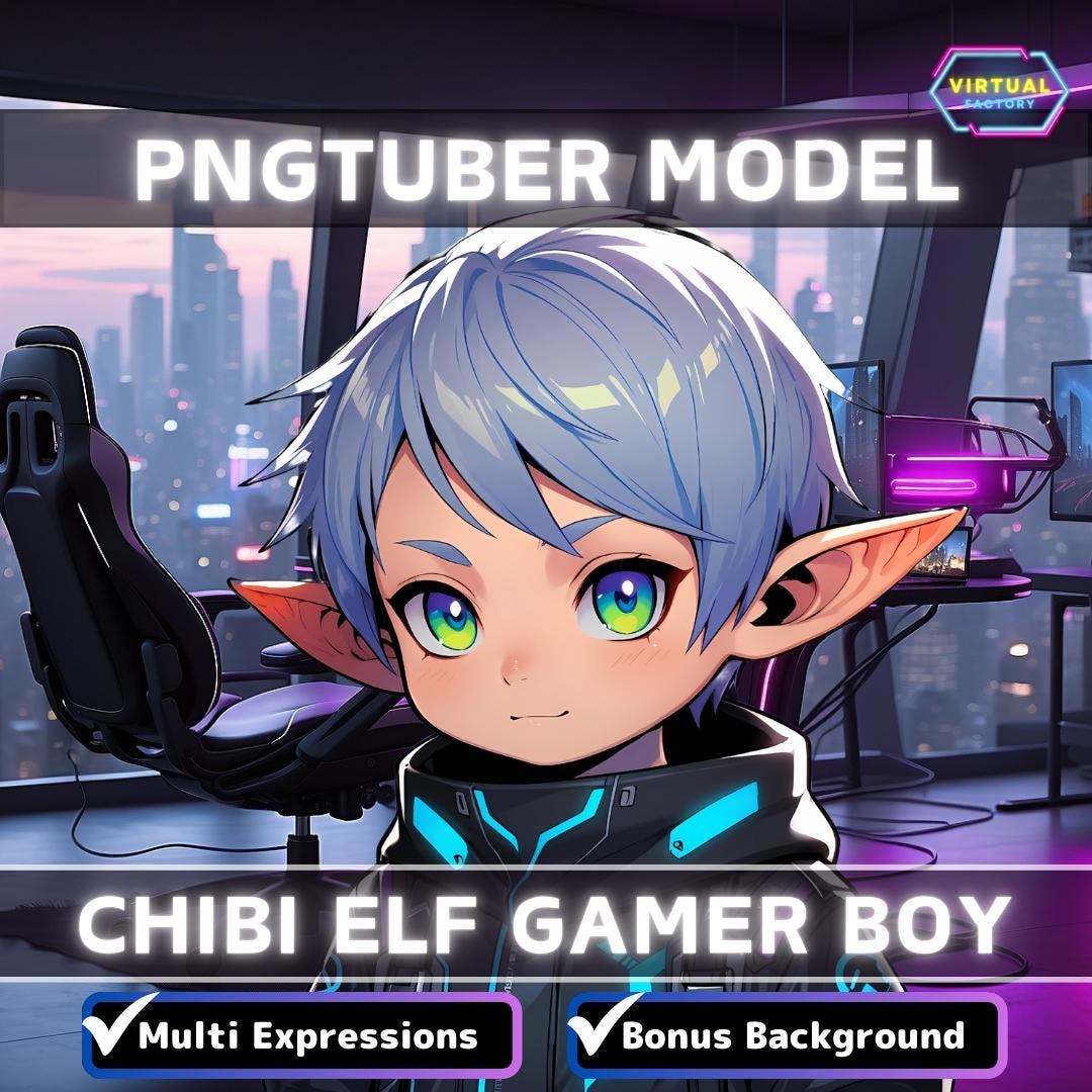 Premade Pngtuber Model Chibi Elf Boy Vtuber Model Cute Male PNG Vtuber ...