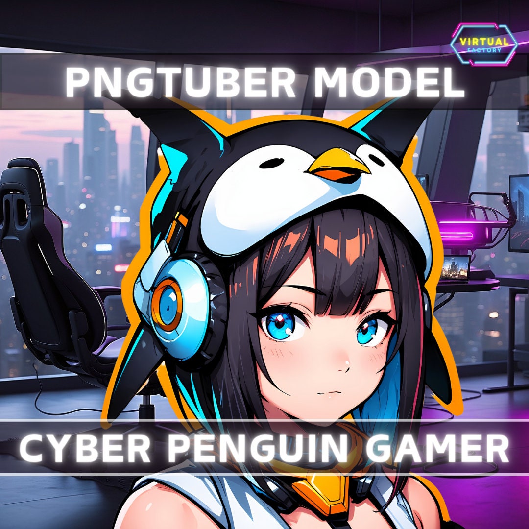 Premade Pngtuber Model Penguin Girl Vtuber Model Female PNG Vtuber ...