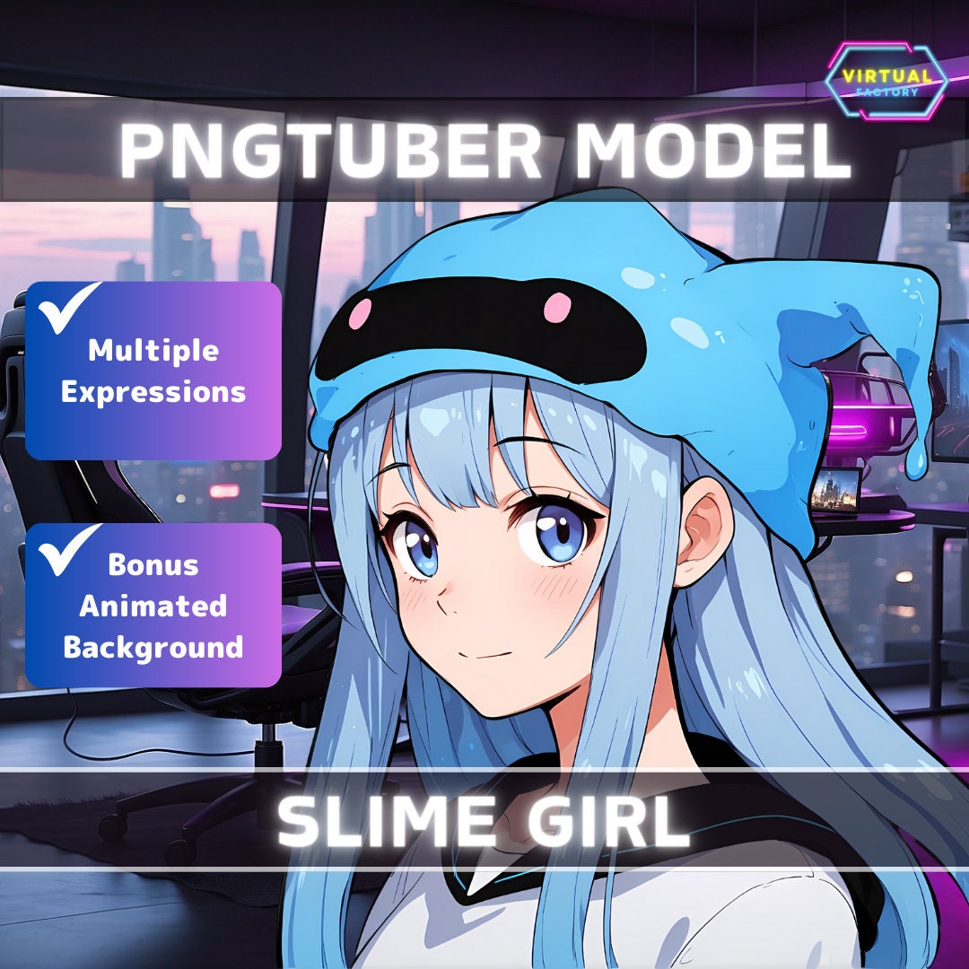 Premade Pngtuber Model Slime Girl Vtuber Model Female PNG Vtuber Avatar ...