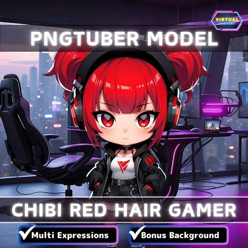 Chibi Redhead Vtuber - Etsy