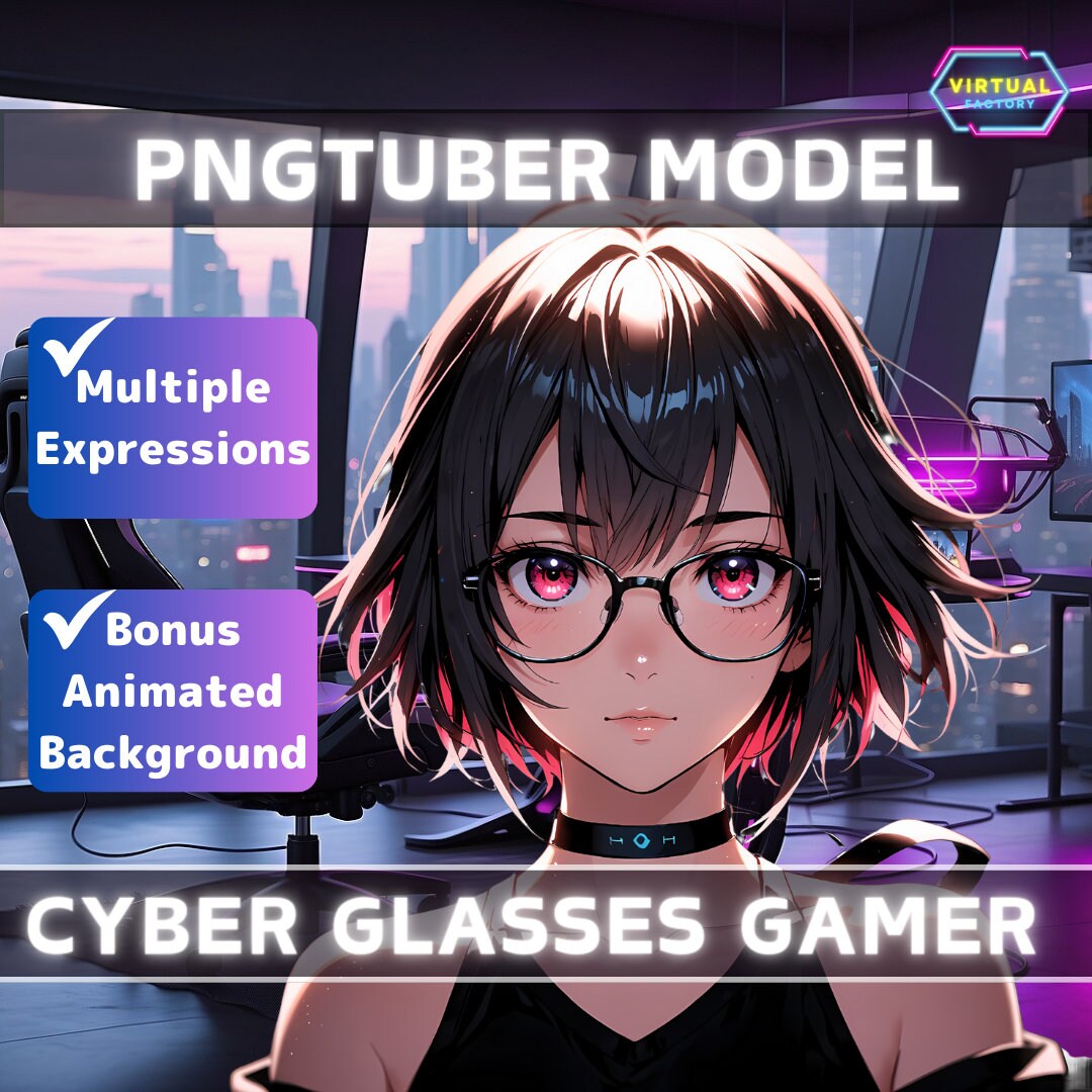 Premade Pngtuber Model Glasses Girl Vtuber Model Female PNG Vtuber ...