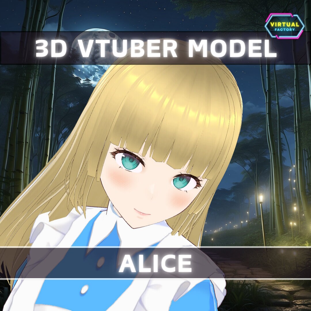 Modelo VTuber 3D prefabricado ALICE Listo para usar VRoid VRM l Twitch YouTube Streaming OBS ...