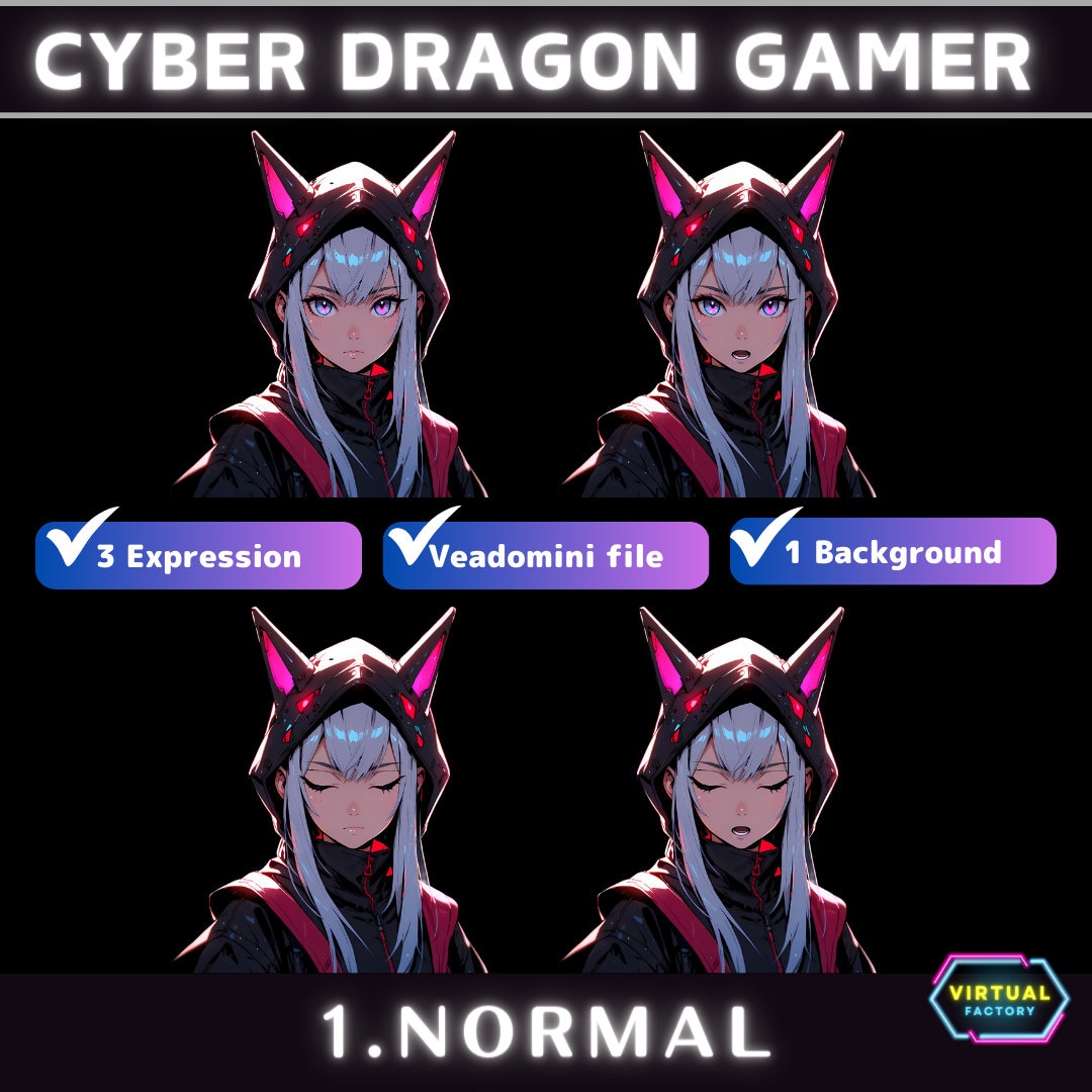 Premade Pngtuber Model Dragon Girl Vtuber Model Female PNG Vtuber ...
