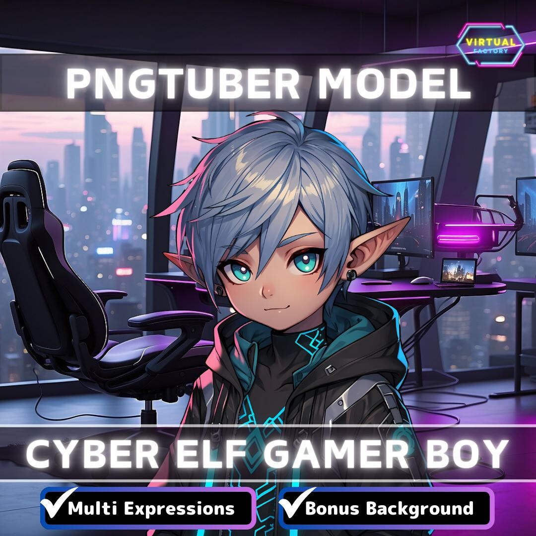 Premade Pngtuber Model Elf Boy Vtuber Model Cute Male PNG Vtuber Avatar ...