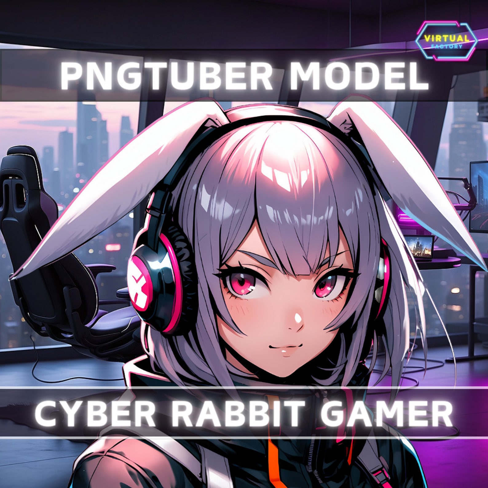 Premade Pngtuber Model Rabbit Girl Vtuber Model Female PNG Vtuber ...