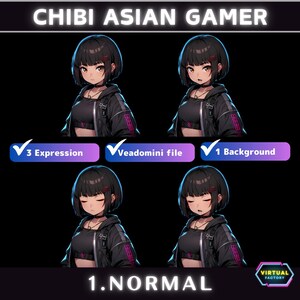 Premade Pngtuber Model Chibi Asian Girl Vtuber Model Cute Female PNG ...