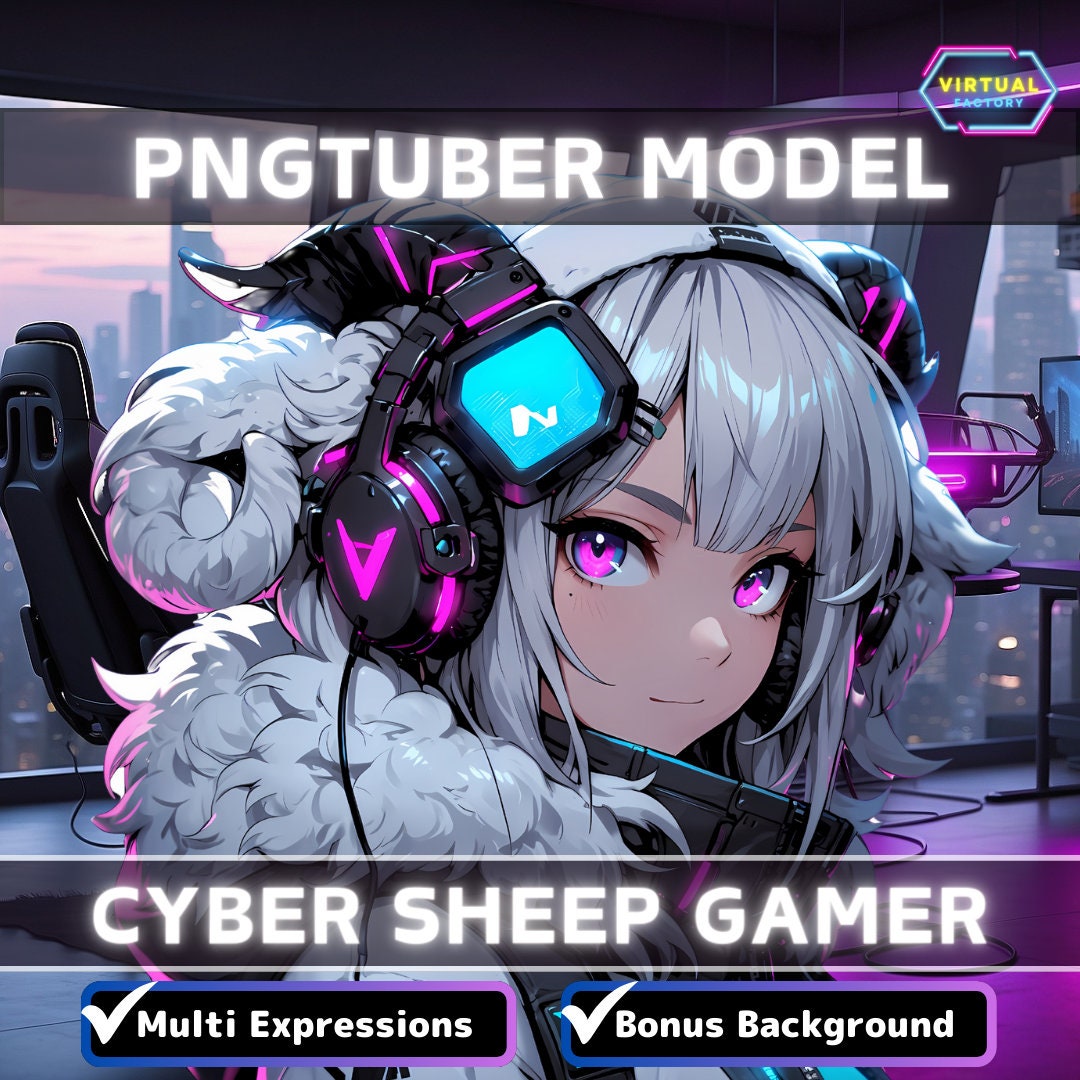 Premade Pngtuber Model Sheep Girl Vtuber Model Female PNG Vtuber Avatar Gaming Stream Asset Free ...