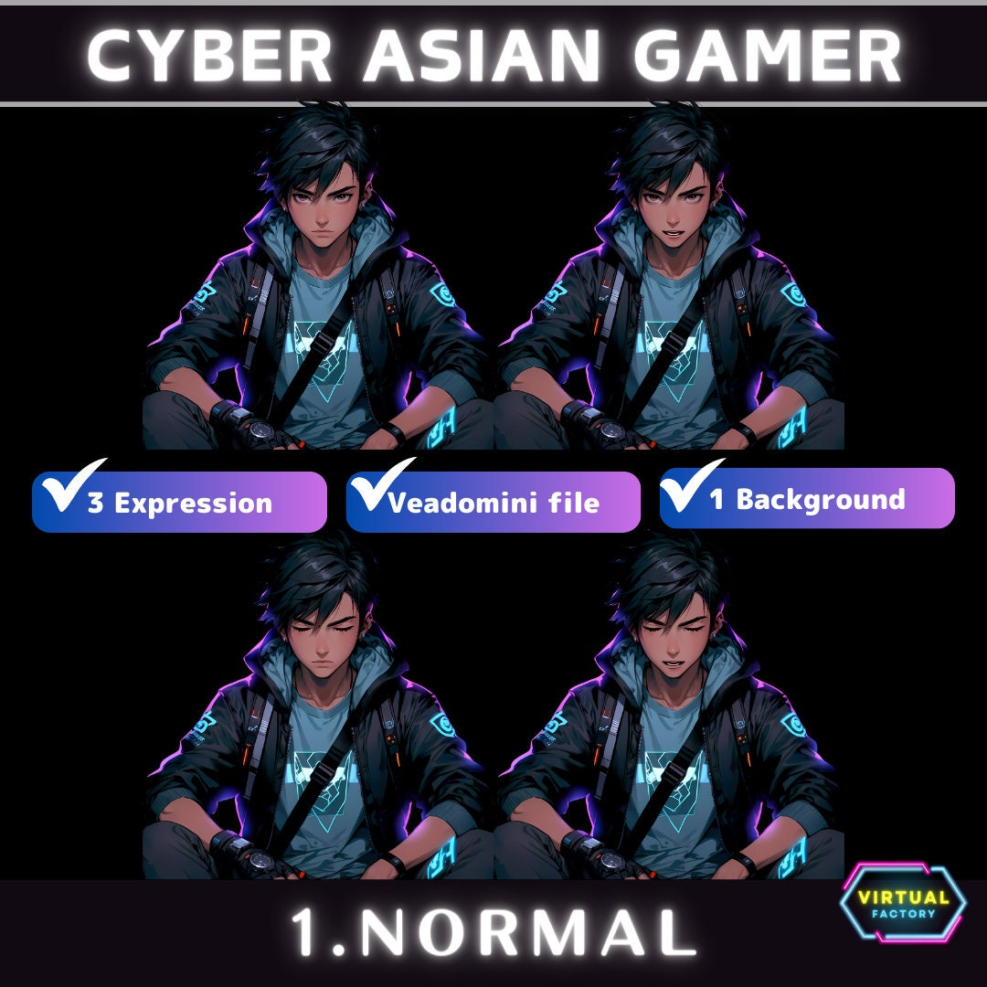 Premade Pngtuber Model Asian Boy Vtuber Model Male PNG Vtuber Avatar ...