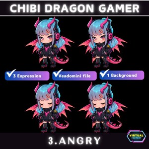 Premade Pngtuber Model Chibi Dragon Girl Vtuber Model Cute Female PNG ...