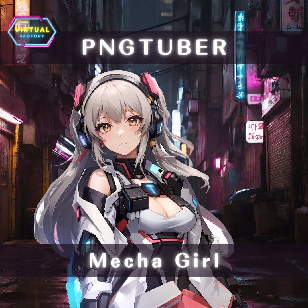 Pngtuber Premade Model Mecha Girl With Animated Background Twitch ...