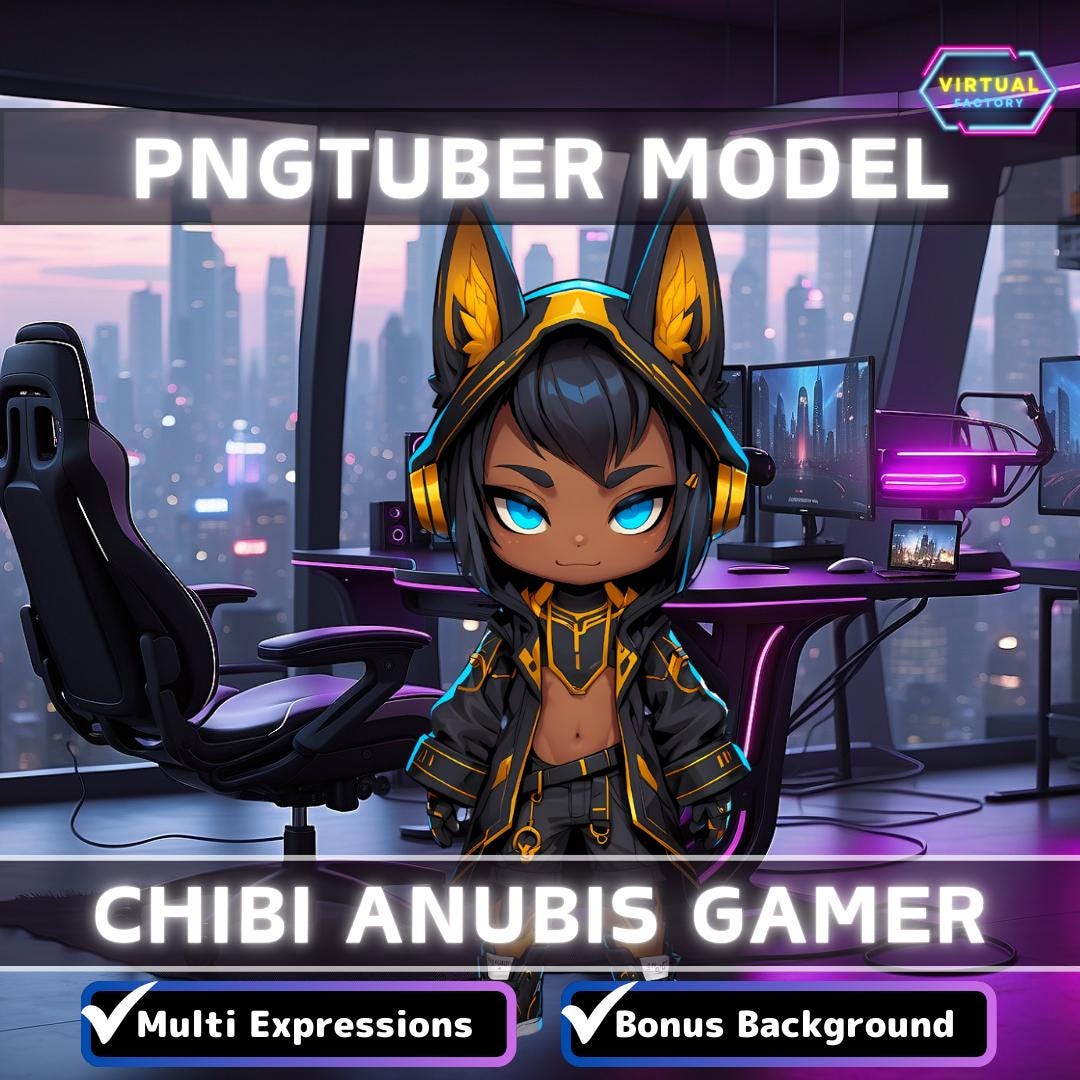 Premade Pngtuber Model Chibi Anubis Boy Vtuber Model Cute Male PNG ...