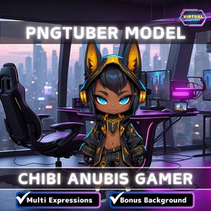 Premade Pngtuber Model Chibi Anubis Boy Vtuber Model Cute Male PNG ...