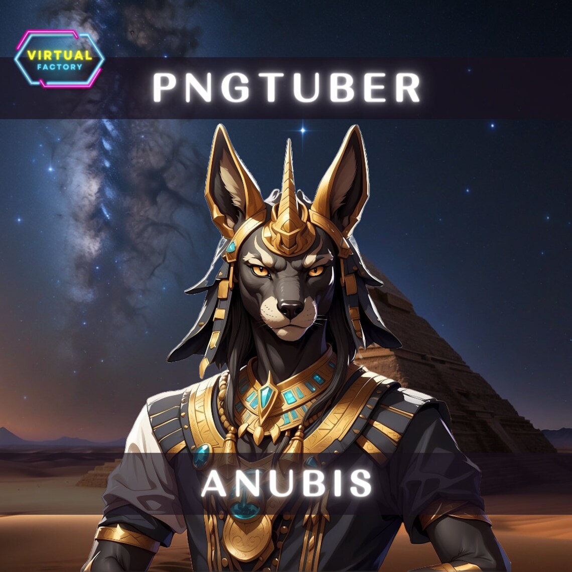 Pngtuber Premade Model Anubis With Animated Background Twitch Youtube ...