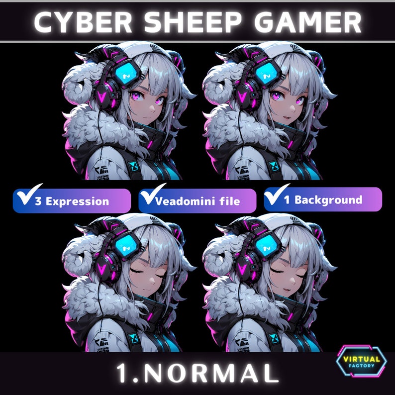 Premade Pngtuber Model Sheep Girl Vtuber Model Female PNG Vtuber Avatar ...