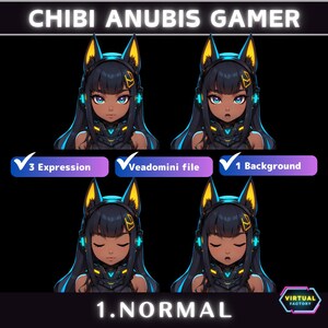 Premade Pngtuber Model Chibi Anubis Girl Vtuber Model Cute Female PNG ...