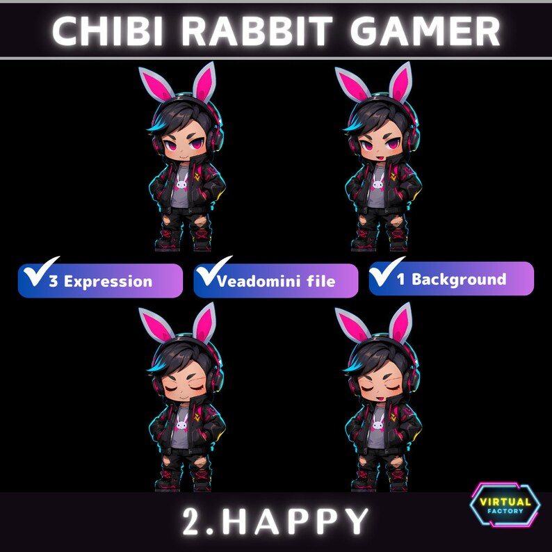 Premade Pngtuber Model Chibi Rabbit Boy Vtuber Model Cute Male PNG ...