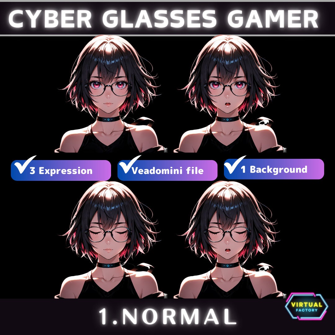 Premade Pngtuber Model Glasses Girl Vtuber Model Female PNG Vtuber ...