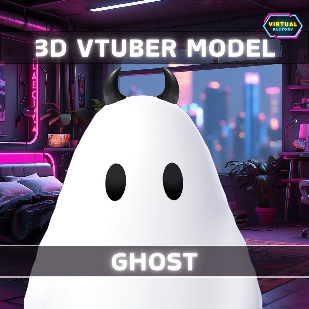 Premade 3D Vtuber Model Ghost Ready to Use VRM L Twitch Youtube ...