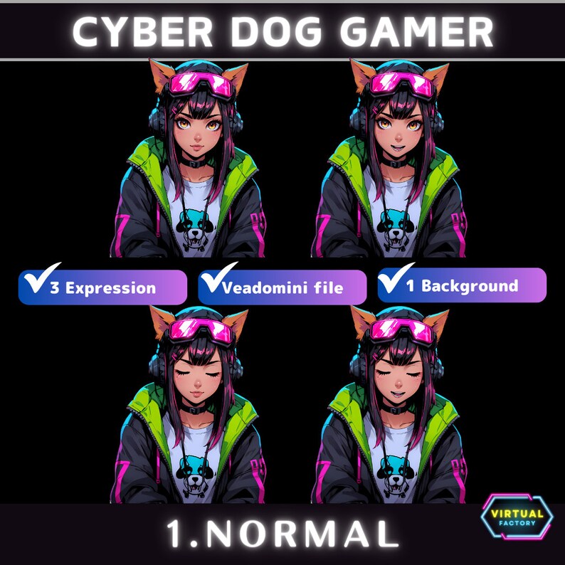 Premade Pngtuber Model Dog Girl Vtuber Model Female PNG Vtuber Avatar ...