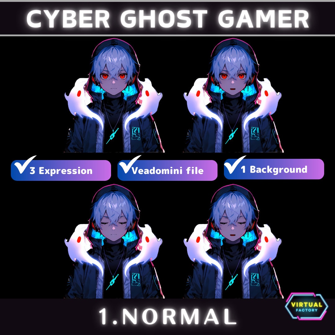Premade Pngtuber Model Ghost Boy Vtuber Model Male PNG Vtuber Avatar ...
