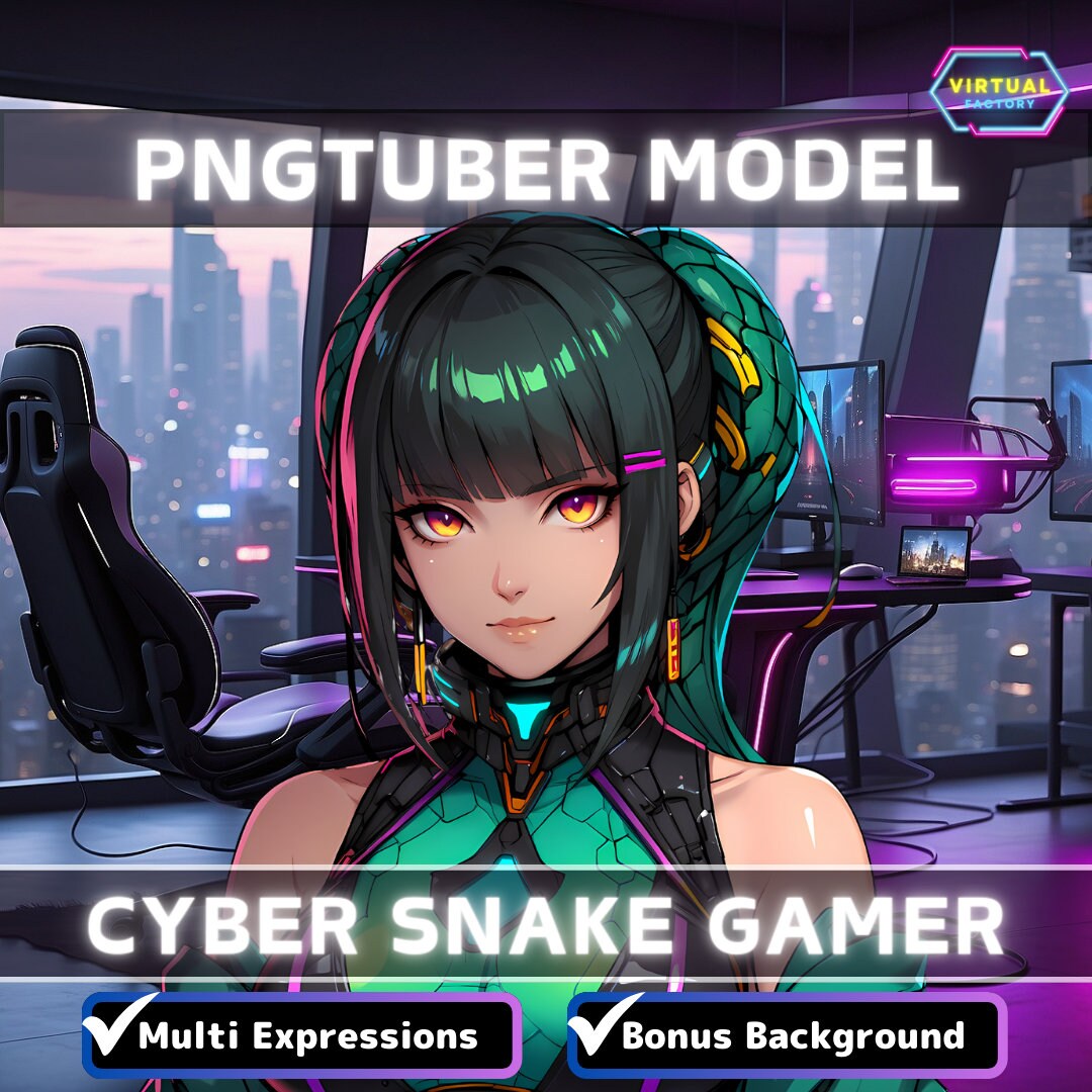Premade Pngtuber Model Snake Girl Vtuber Model Female PNG Vtuber Avatar ...
