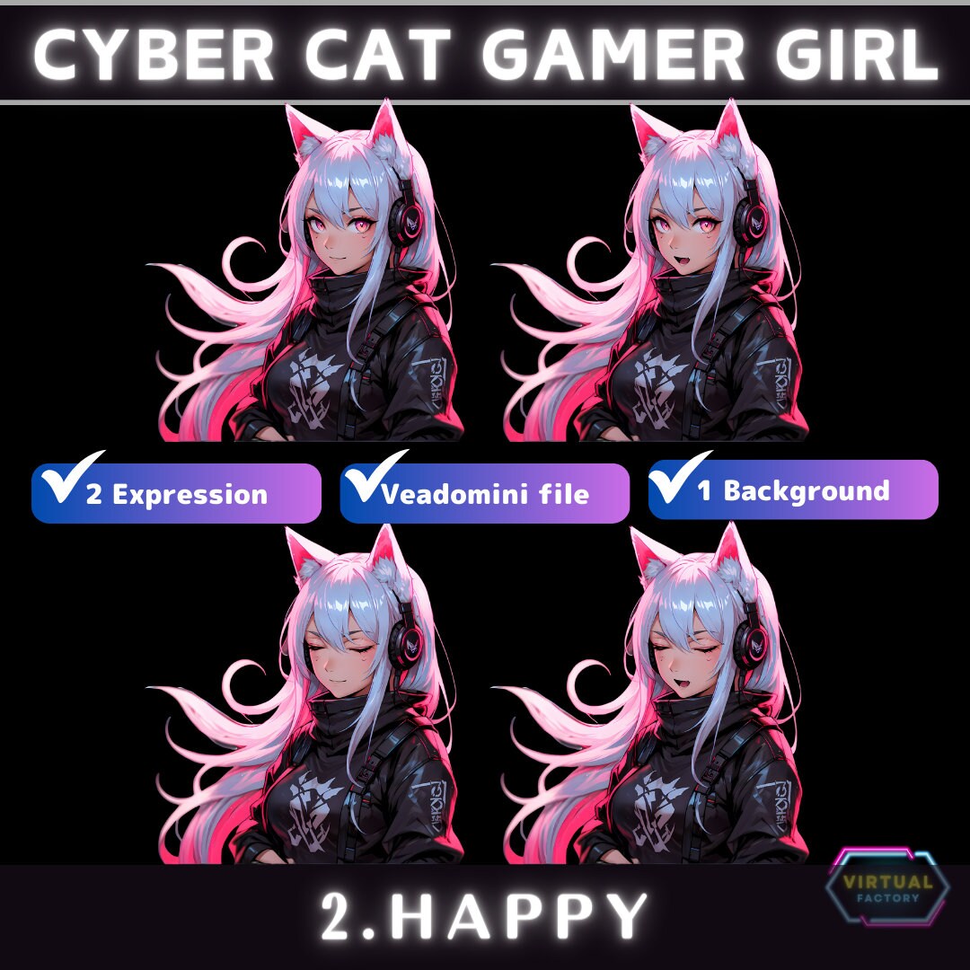 Premade Pngtuber Model Kitsune Fox Girl Vtuber Model Cute PNG Vtuber ...