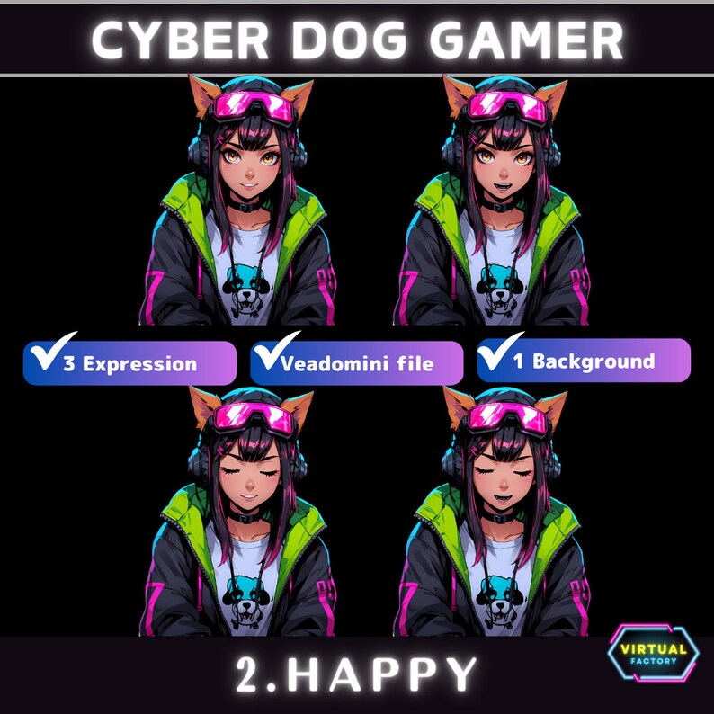 Premade Pngtuber Model Dog Girl Vtuber Model Female PNG Vtuber Avatar ...