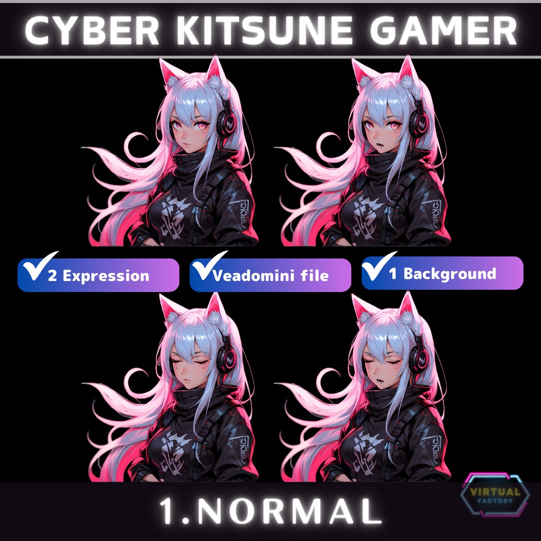 Premade Pngtuber Model Kitsune Fox Girl Vtuber Model Cute PNG Vtuber ...