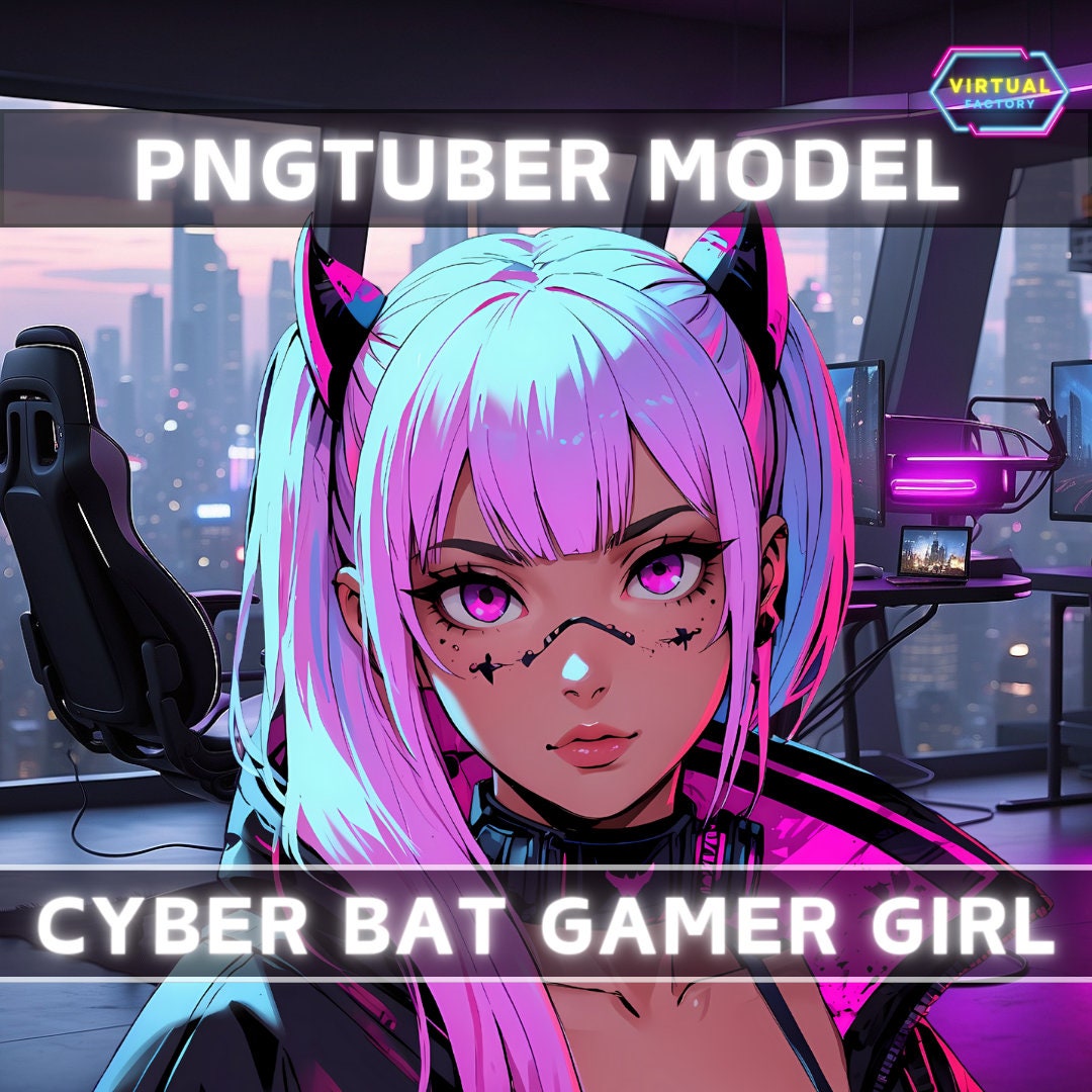 Premade Pngtuber Model Bat Girl Vtuber Model Female PNG Bat Vtuber ...
