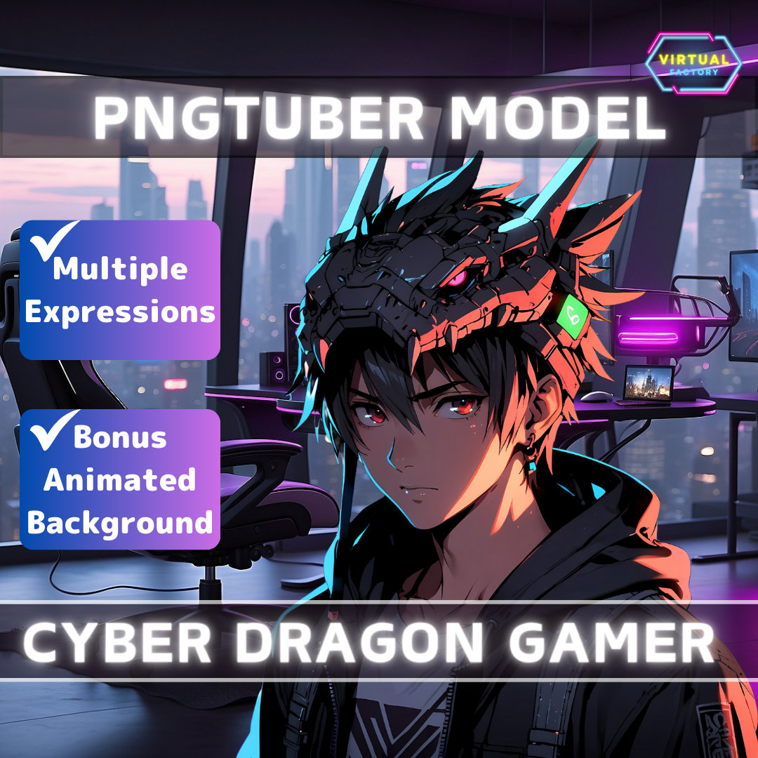 Premade Pngtuber Model Dragon Boy Vtuber Model Male PNG Vtuber Avatar ...