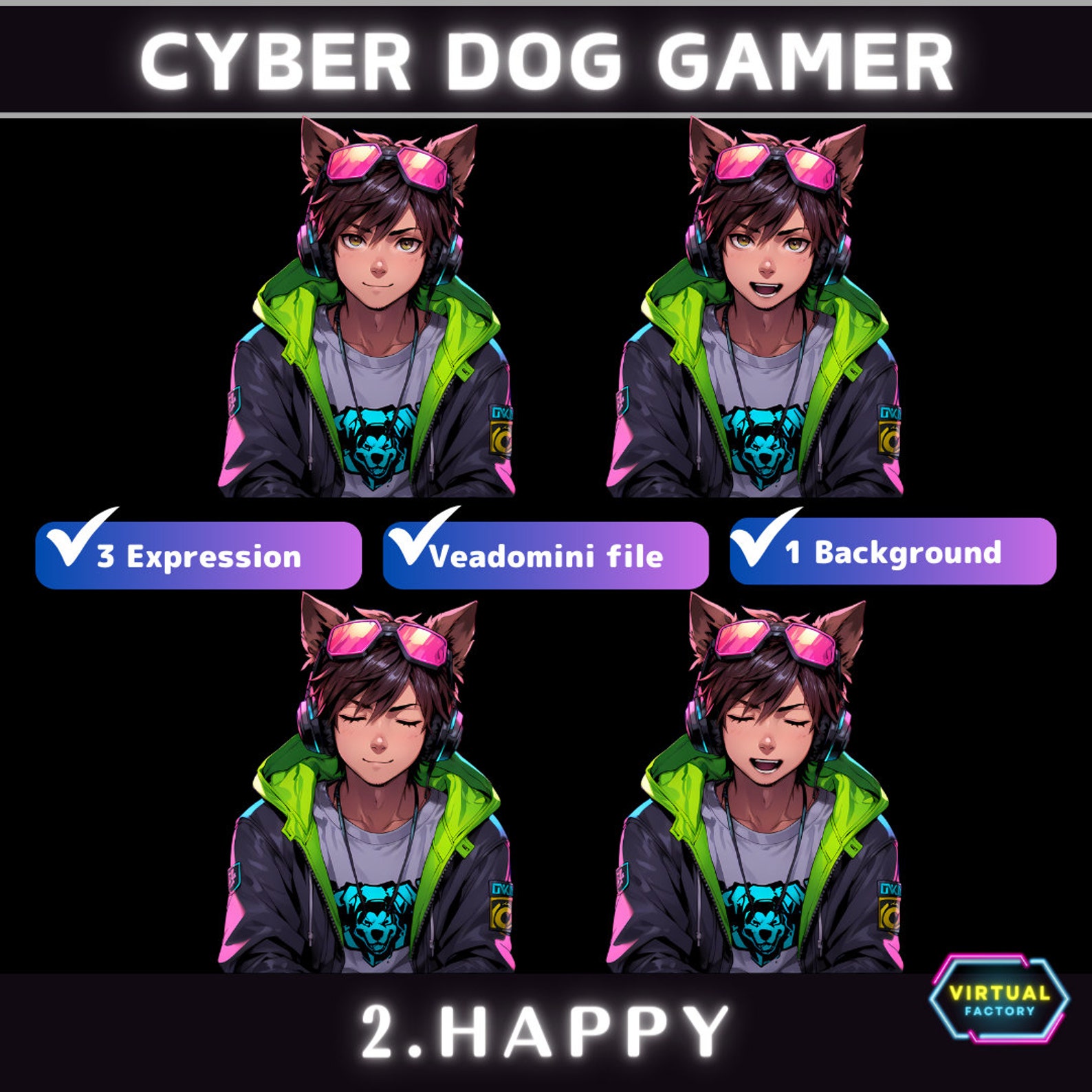 Premade Pngtuber Model Dog Boy Vtuber Model Male PNG Vtuber Avatar ...