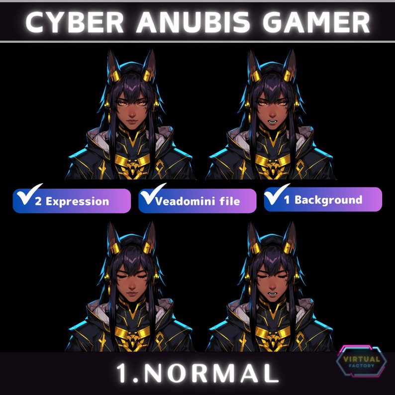 Premade Pngtuber Model Anubis Male Vtuber Model Dog Boy PNG Vtuber ...