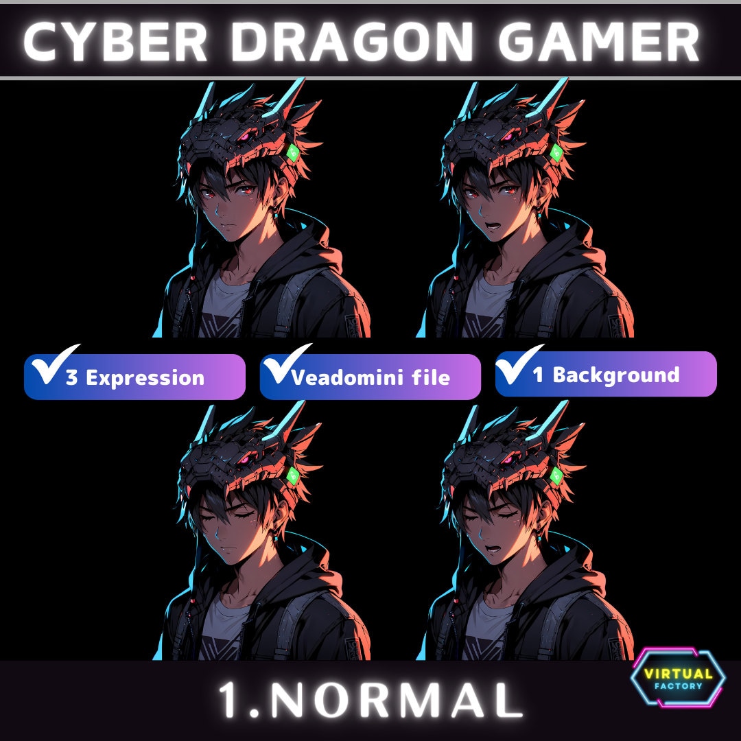 Premade Pngtuber Model Dragon Boy Vtuber Model Male PNG Vtuber Avatar ...