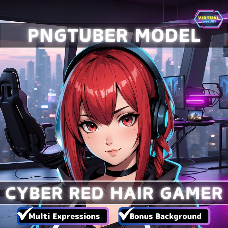Vtuber Avatar Red Hair - Etsy