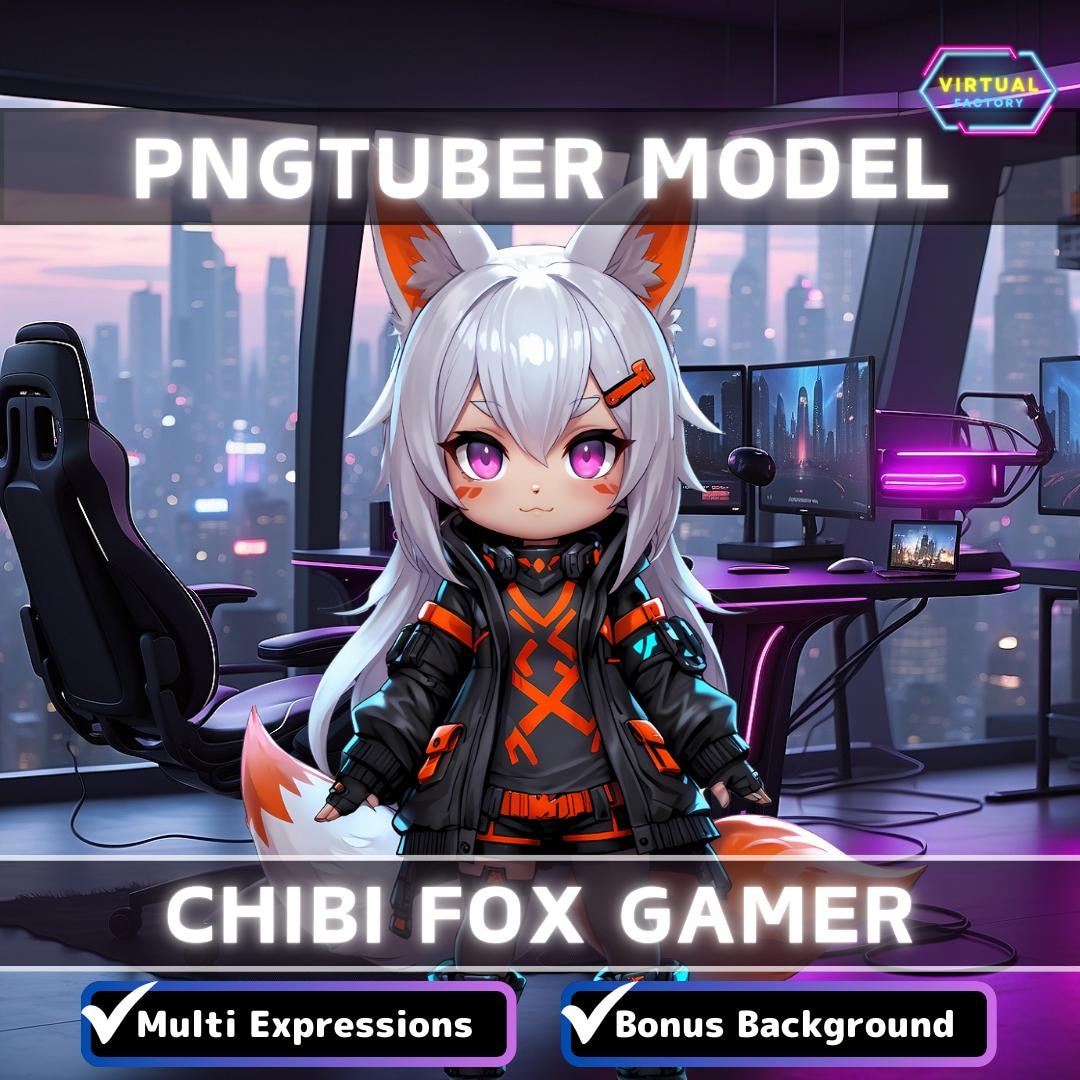 Premade Pngtuber Model Chibi Fox Girl Vtuber Model Cute Female PNG ...