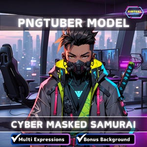 Premade Pngtuber Model Masked Samurai Boy Vtuber Model Male PNG Vtuber ...